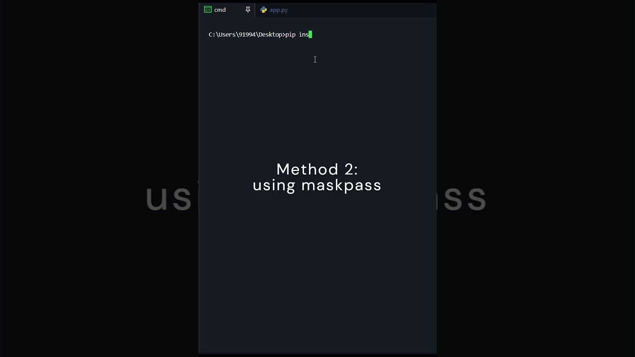 How to hide or mask password in Python  #coding #pythontricks #programs #code #pythonlanguage