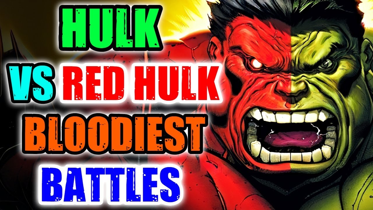Top 7 Brutal Fights Between Hulk And The Red Hulk From The Comics - Explored In Detail