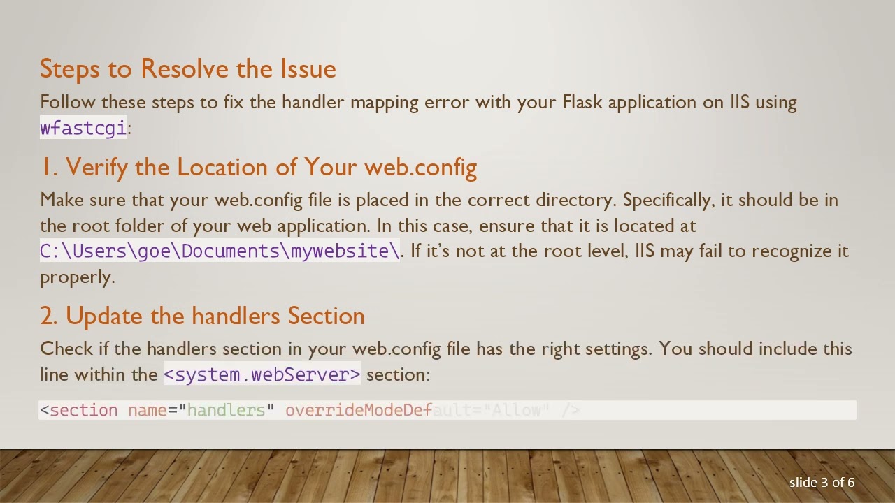 Resolving the IIS - Flask Python Script Webconfig Error with wfastcgi