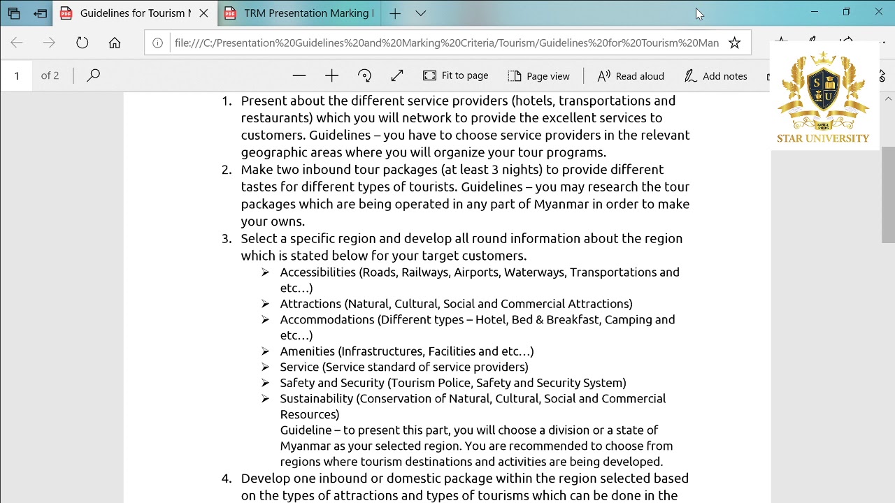 Individual Presentation guideline