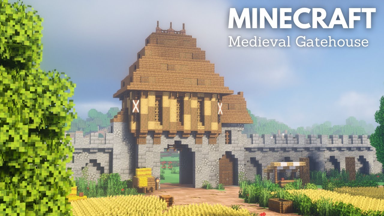Minecraft: How to build a Medieval Gatehouse | Simple Design Tutorial ...