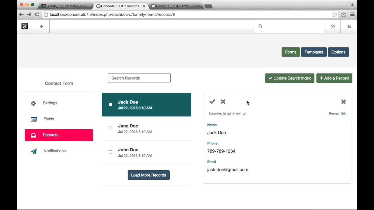 Managing Formify Records