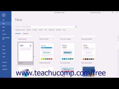 Word 2016 Tutorial Using Templates Microsoft Training