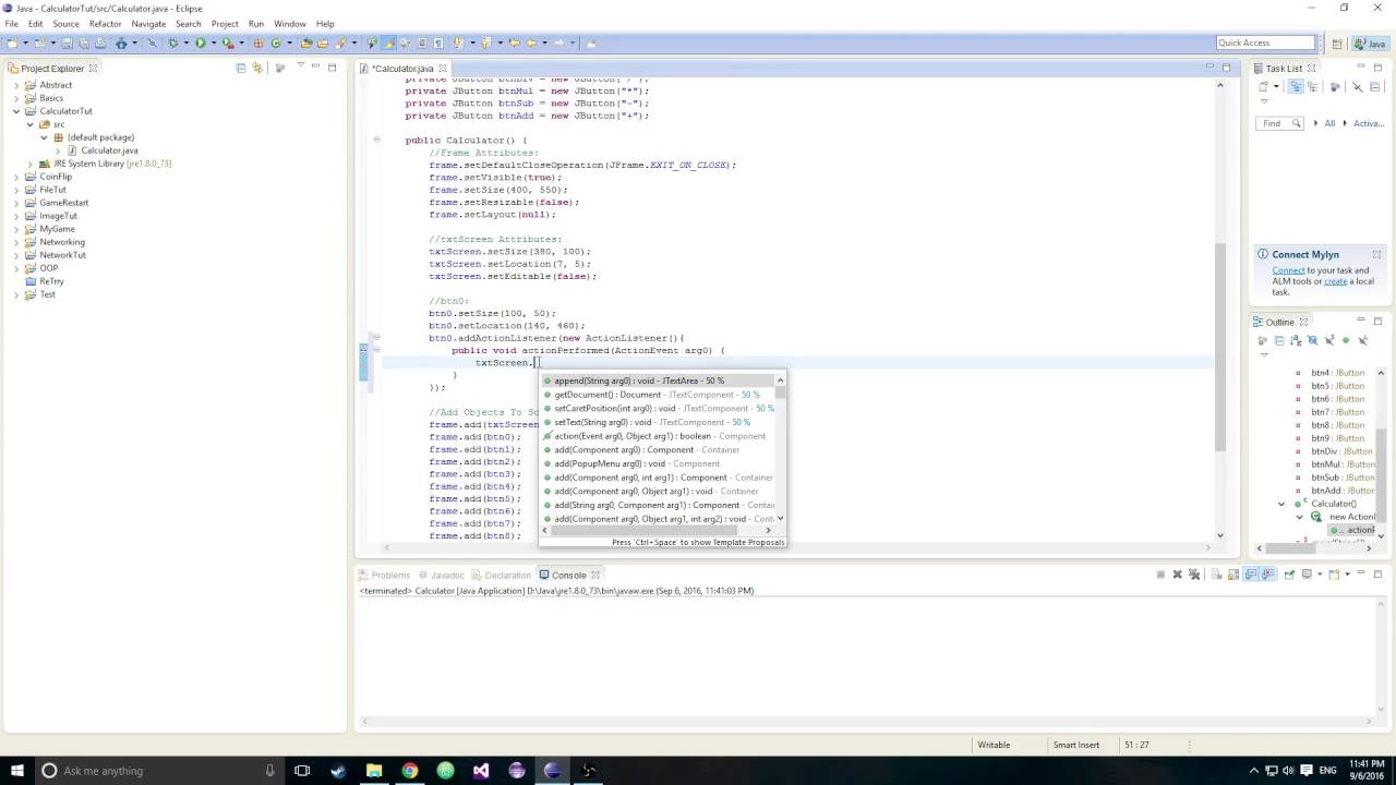 Java Tutorial: GUI Calculator