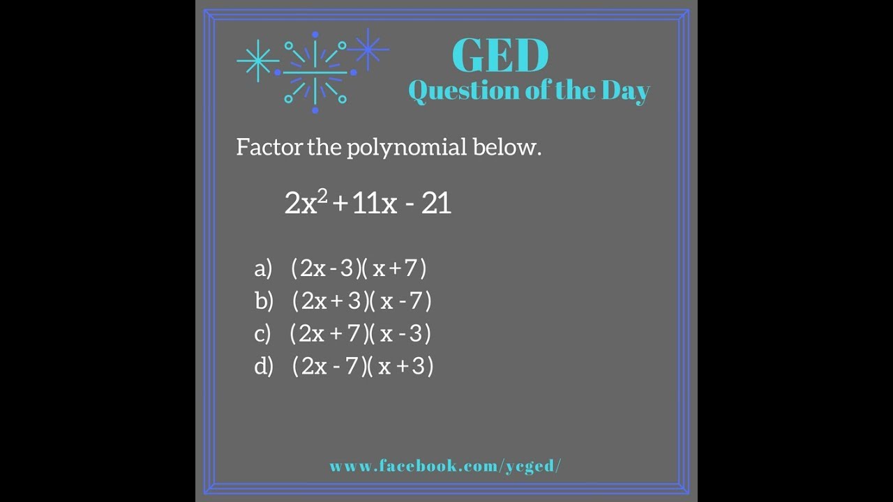 GED® Math: Factor Polynomials 