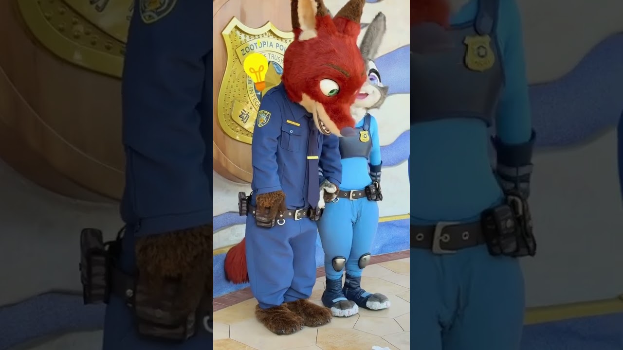 Nick and Judy are too cute! #zootopia #disneyland #funny