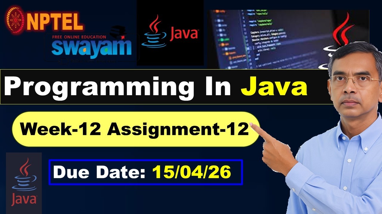 Programming in Java week 12 assignment Answers Solutions nptel assignment 12 | Jan 2026