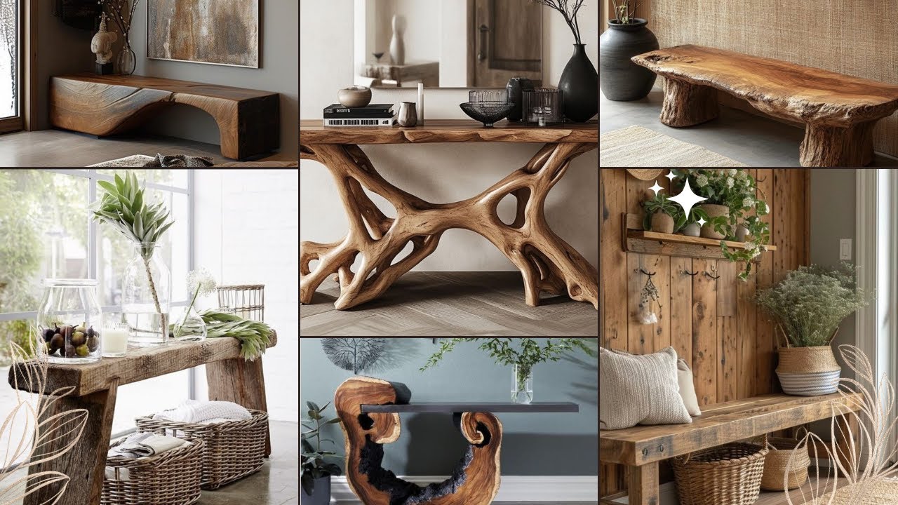 Stunning Live Edge Console Tables & Entryway Benches  Rustic & Modern Home Decor Ideas