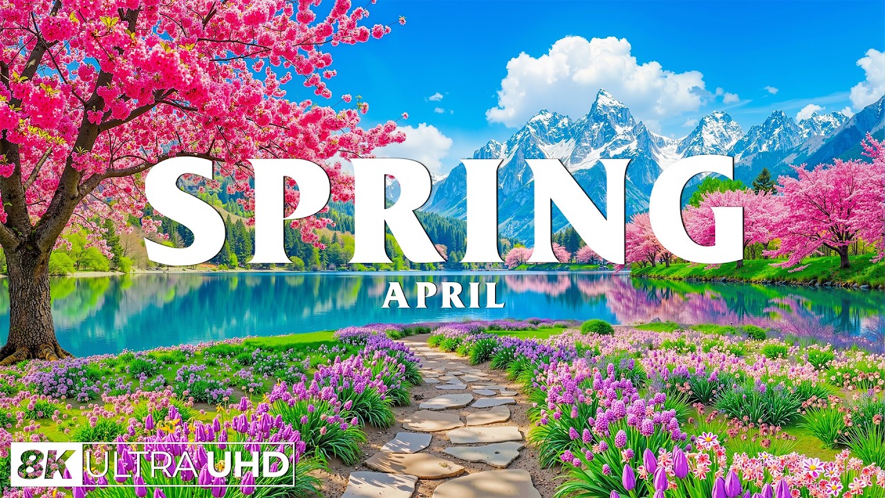 Spring Flowers 4K – Early April 2026 🌸 Blossom Valleys, Tranquil Rivers & Gentle Piano Notes