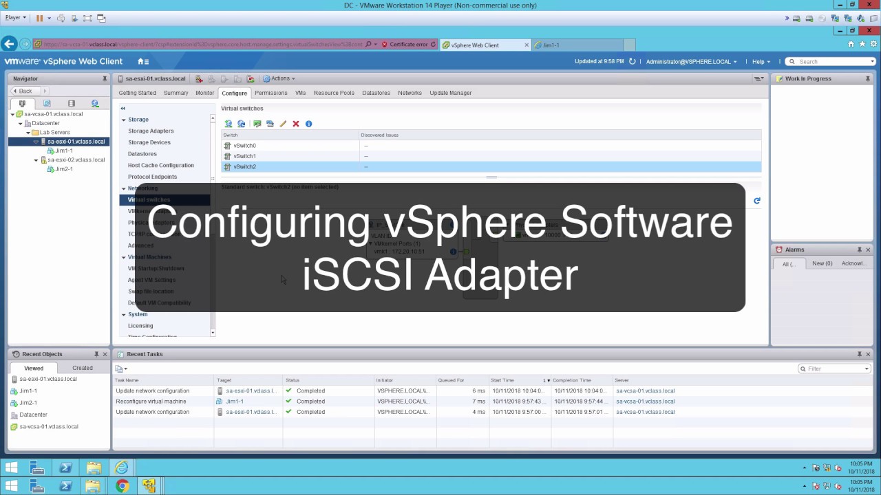 Configuring iSCSI Software Adapter in vSphere 6.5