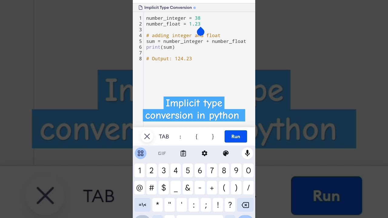 Implicit type conversion in python @ctutorialbynaziasohail