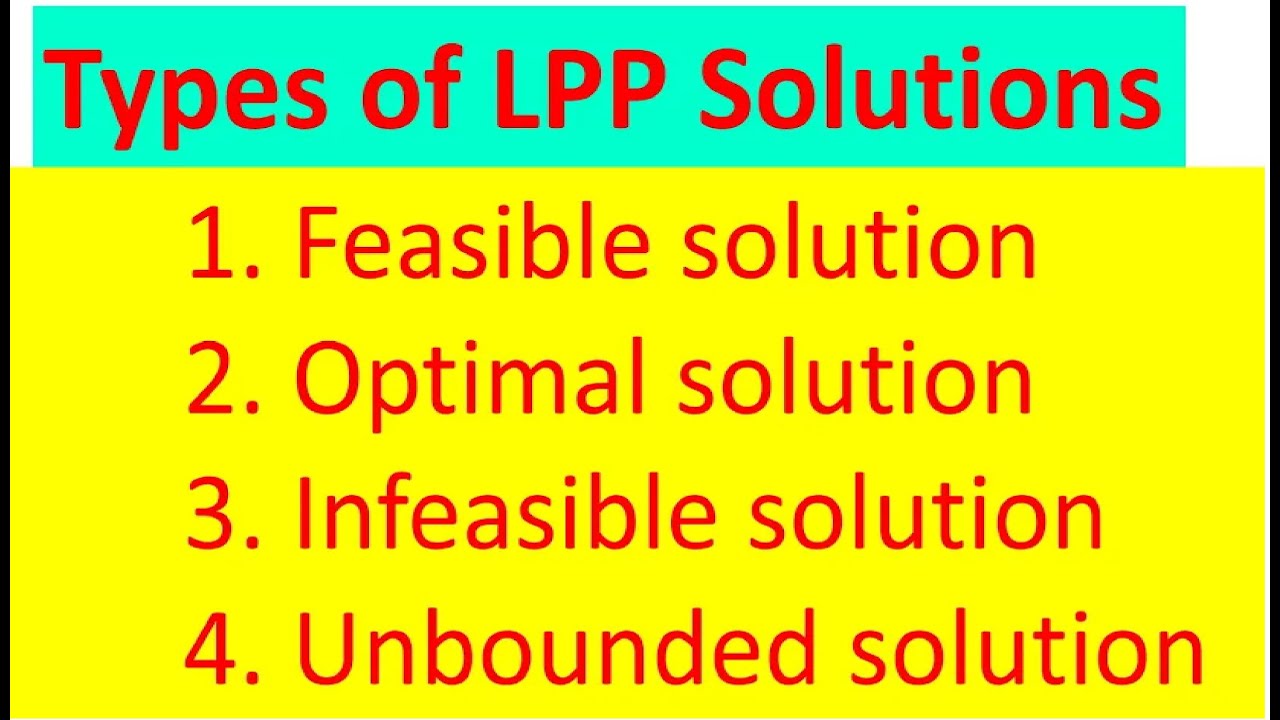 Types Of Linear Programming Solutions