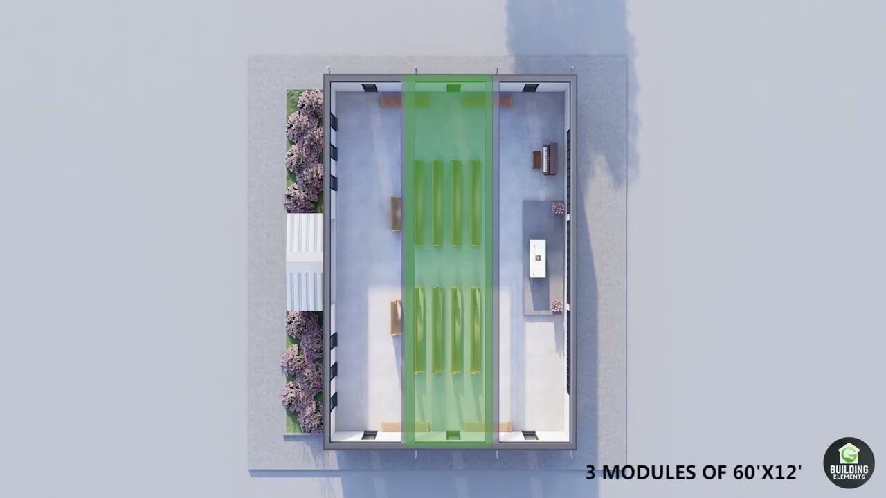 Modular Church Building 60x36 - 3D Rendering