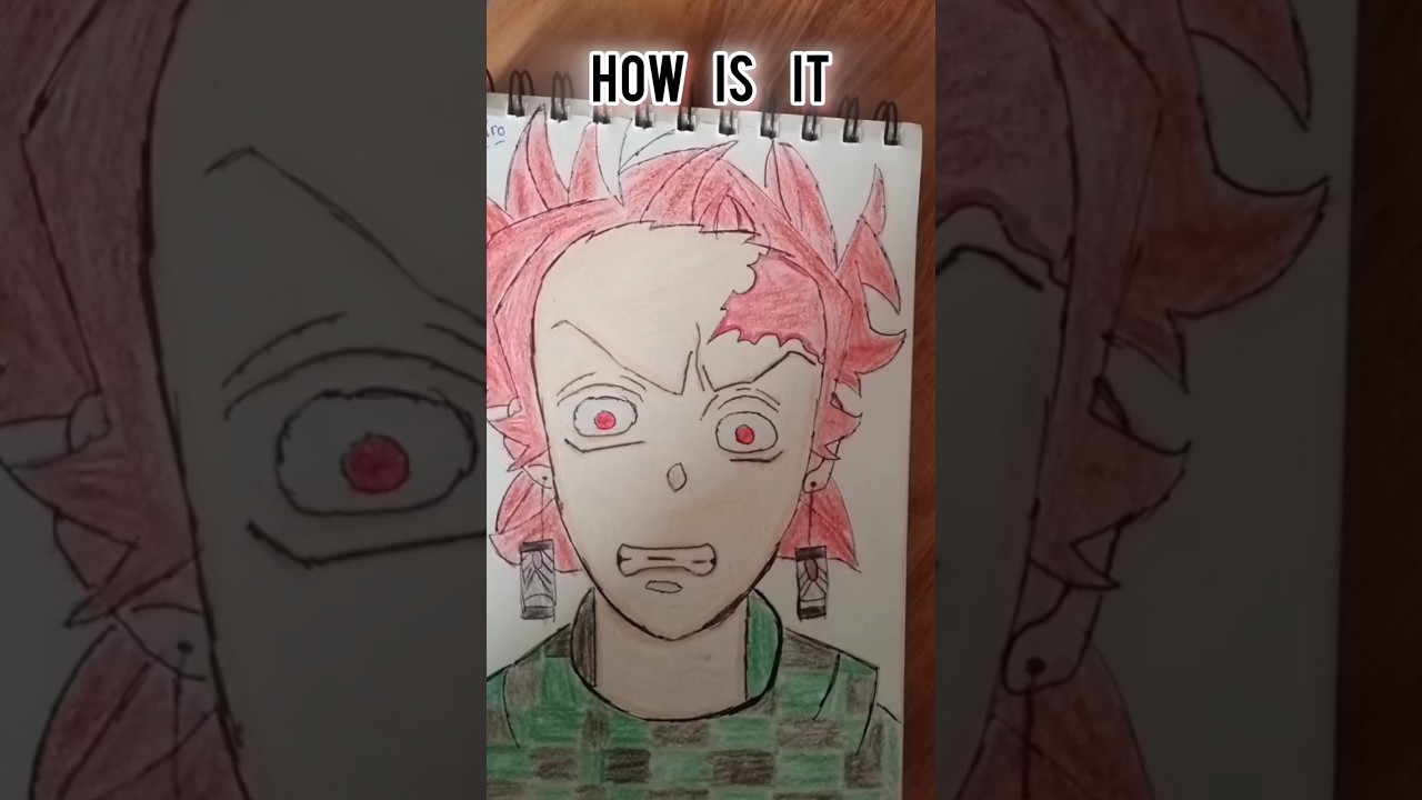 Drawing Tanjiro Kamado✨with colour pencil🔥#drawing #anime #Demonslayer #viral