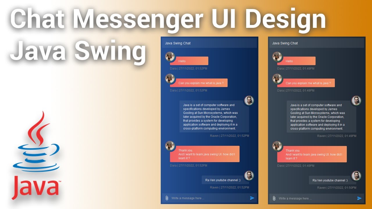 Java Swing Chat Messenger UI Design