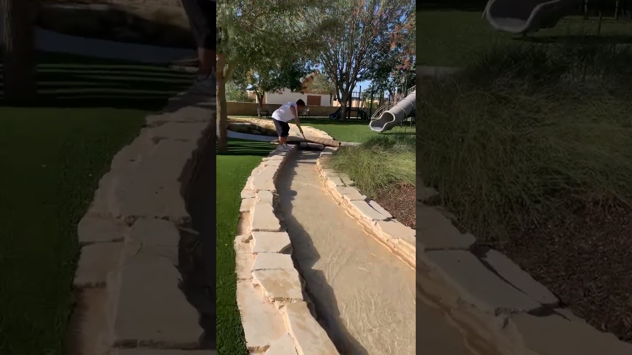 Insane backyard river, NBA or NFL level backyard. #reels #pools #onepiece