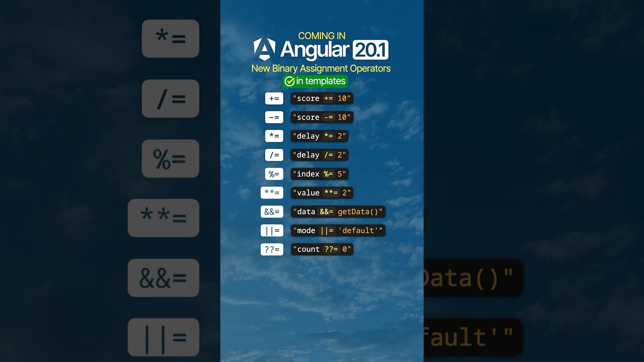 Angular 20.1: New Binary Operators in Templates #angular #angular20