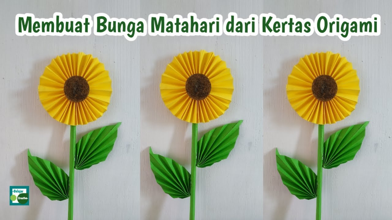 Cara Membuat BUNGA MATAHARI dari Kertas Origami / How to make Sunflowers out of origami paper