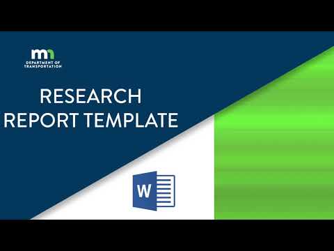 MnDOT Research Report Template - Tutorial Video