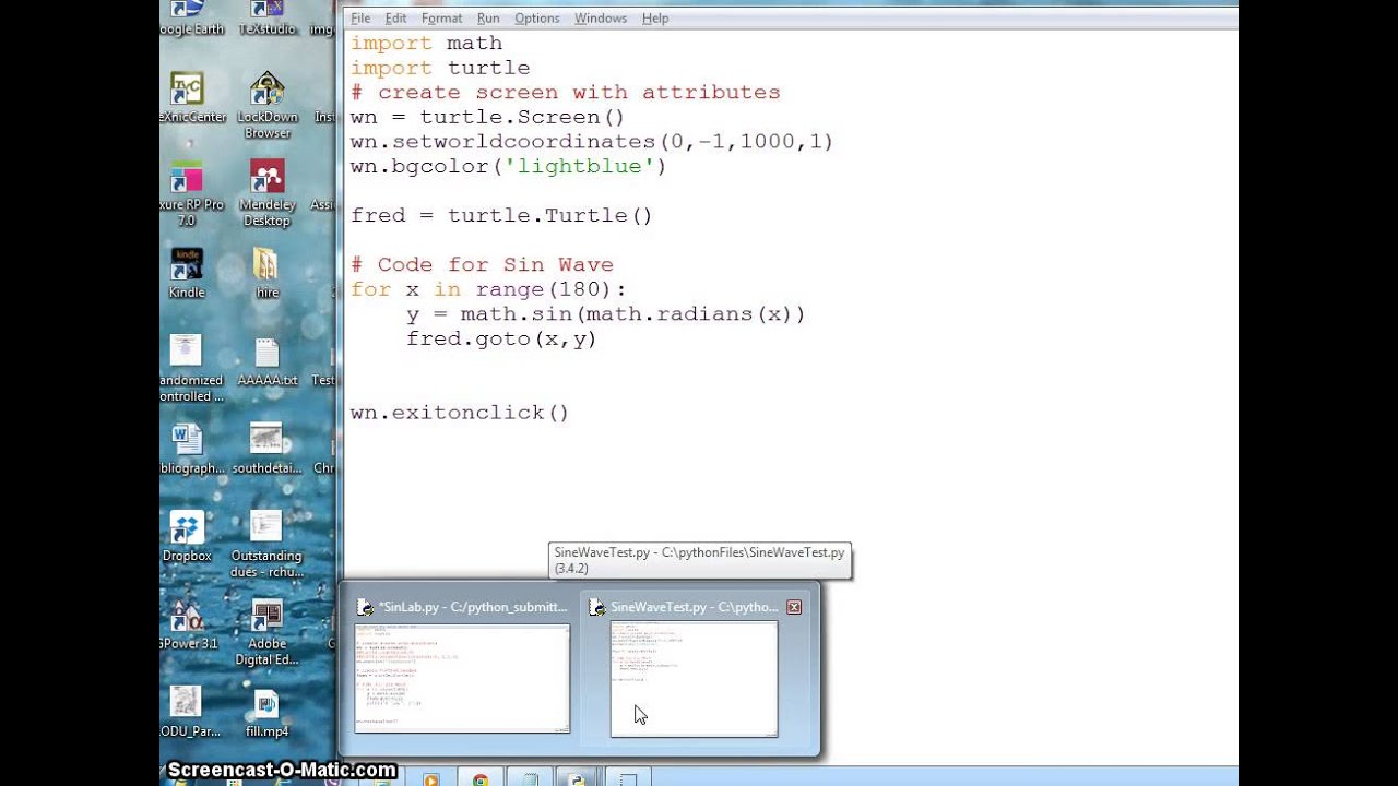Sine Wave Python turtle graphics