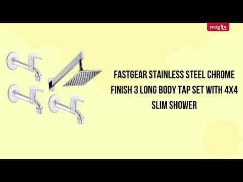 Buy Fastgear Stainless Steel Chrome Finish 3 Long Body Tap Set with 4X4 ...