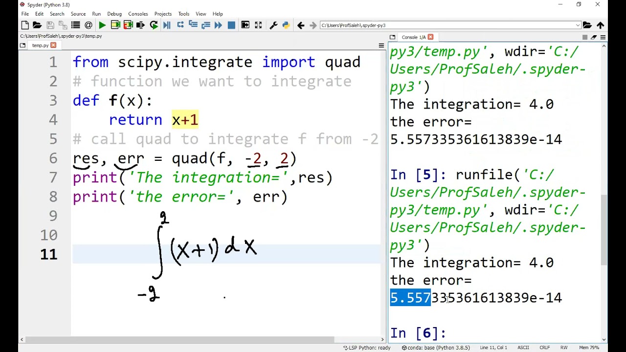 Numerical Integration using SciPy.integrate