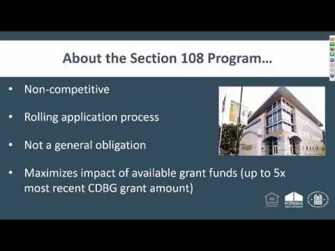 HUD’s Section 108 Loan Guarantee Program Webinar