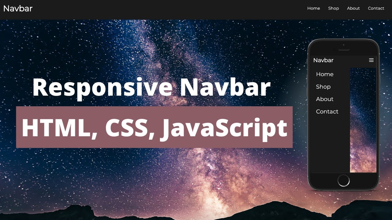 How to Create a Mobile Responsive Navbar in HTML, CSS, & Javascript (For Beginners)