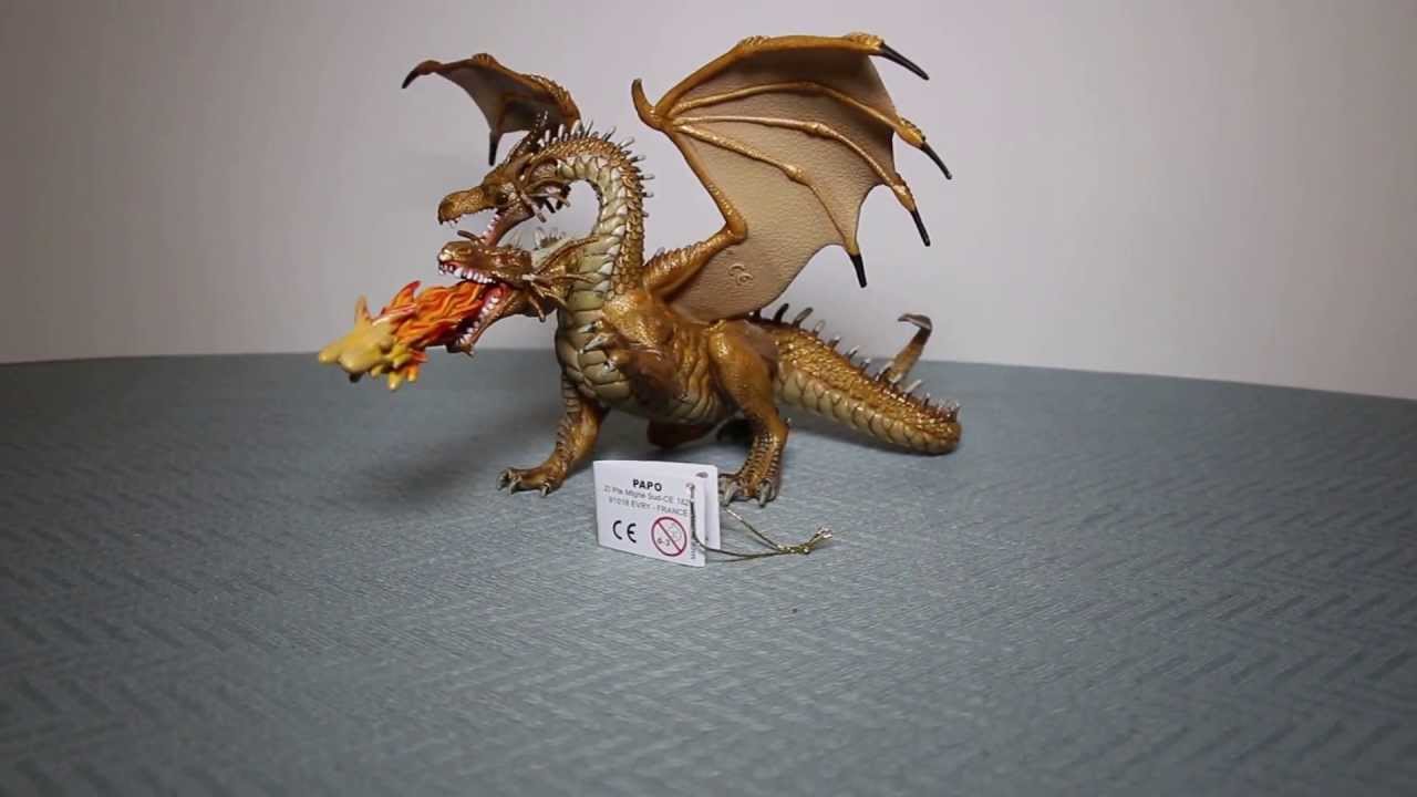 Two Headed Gold Dragon by Papo - Fully painted - Detailed Hands-on Review - No. 38938