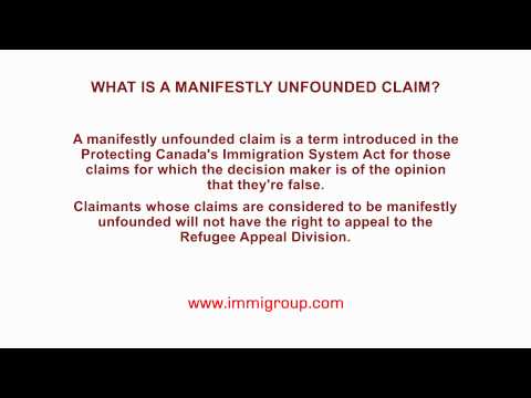 What is a manifestly unfounded claim?