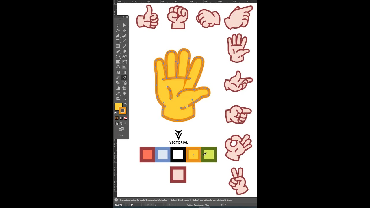 Customizable Cartoon Hand Gestures – Premium Vector Set 🎨🖐️
