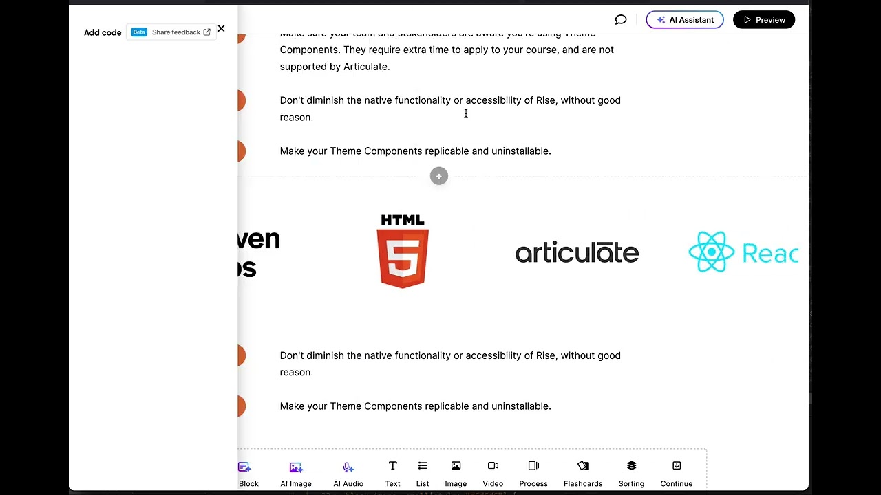 Rise custom code block: Slick.js carousel