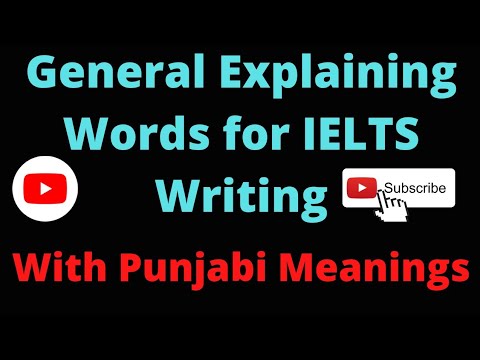 General Explaining Words for IELTS Writing with Punjabi Meaning