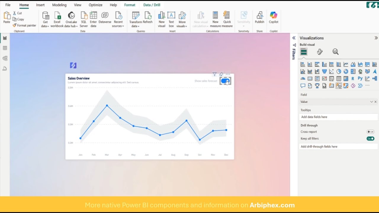 Power BI Modern Toggle Button using Power BI Slicer - Arbiphex Design Toolkit