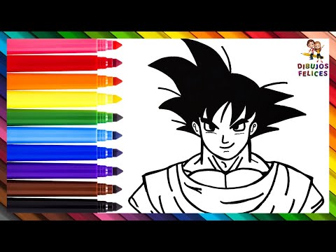 Cómo Dibujar A GOKU 🟠⭐ Dibuja y Colorea A SON GOKU 🟠⭐ Dibujos Para Niños