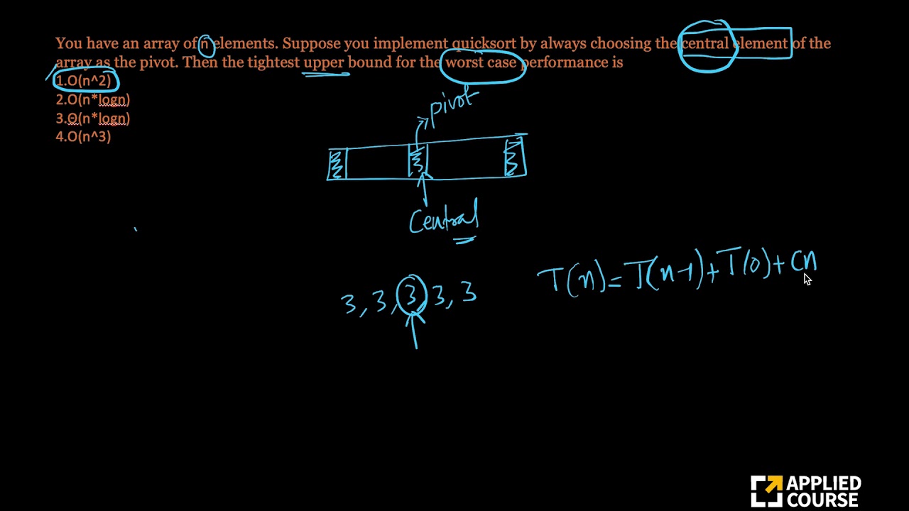 Solved Problem 6:  Quick Sort | Appliedcourse