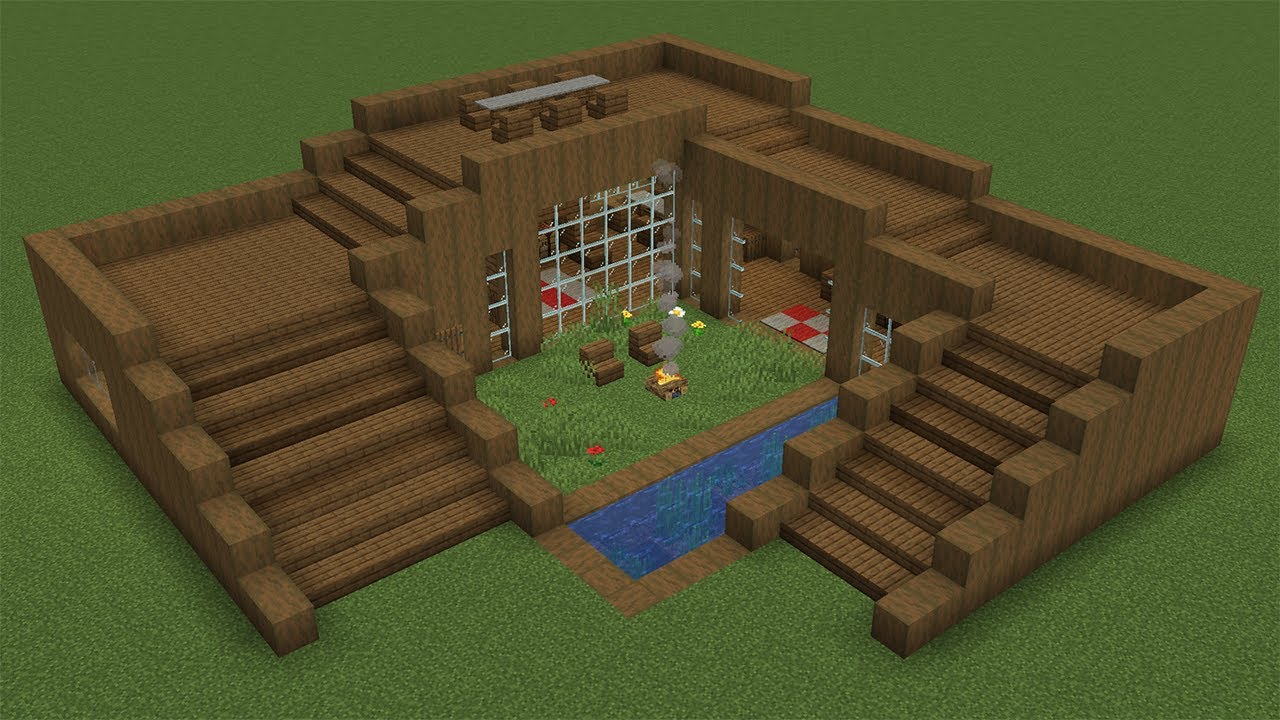 Minecraft - How to build an Spruce Wooden House Base - Minecraft Builders