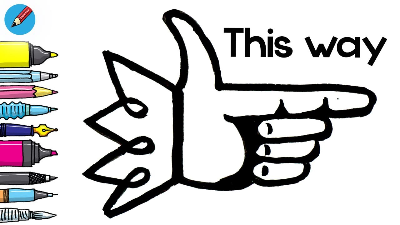 How to Draw Pointing Hand Real Easy