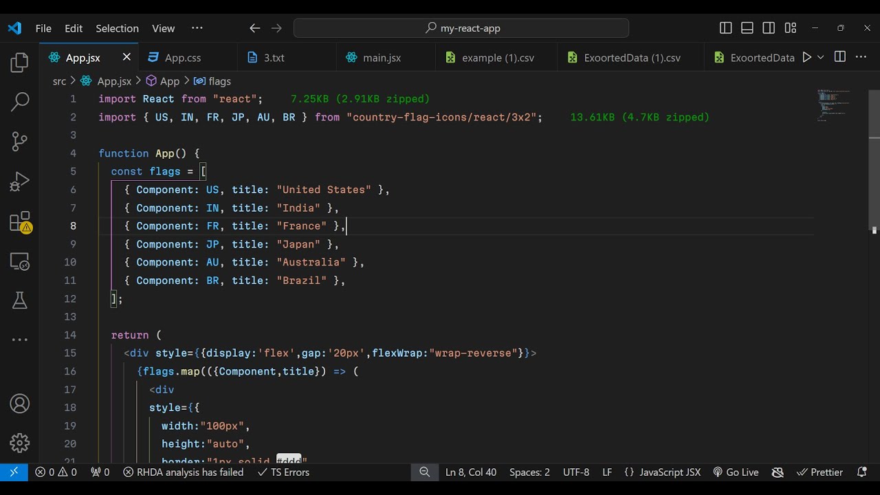 React.js Tutorial to Display Country Flag Emoji & Icons in Browser Using tiny- flag-react Library