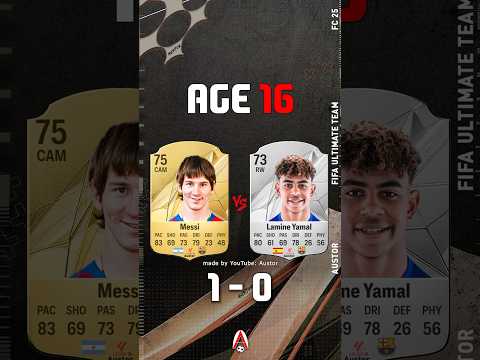 Messi VS Lamine Yamal FIFA EVOLUTION AGE 16 - 23! #fc25 #fifa #cardfifa #shorts #austor