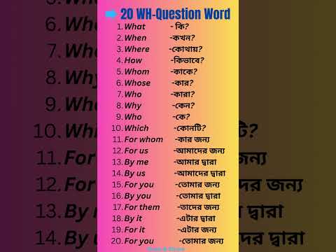 Most Important WH-Question Word. #english