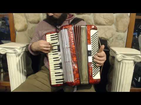 5678 - Red Hohner Regina IIIM Piano Accordion LMM 41 120 | Reverb