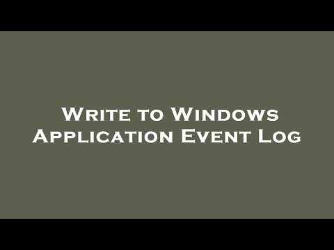 Write to Windows Application Event Log
