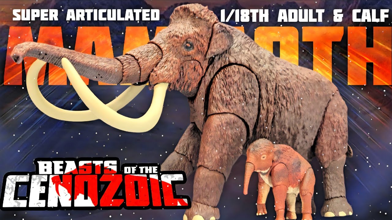 ULTIMATE MAMMOTH! Beasts of the Cenozoic 1/18 scale adult & calf Woolly Mammoth Review!!!