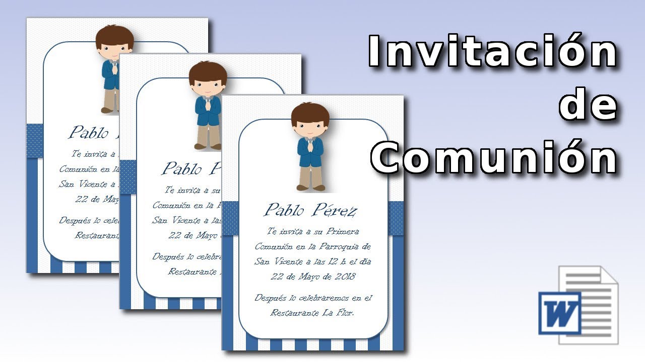 Cómo hacer una invitación de Comunión gratis con Word. Communion invitation.