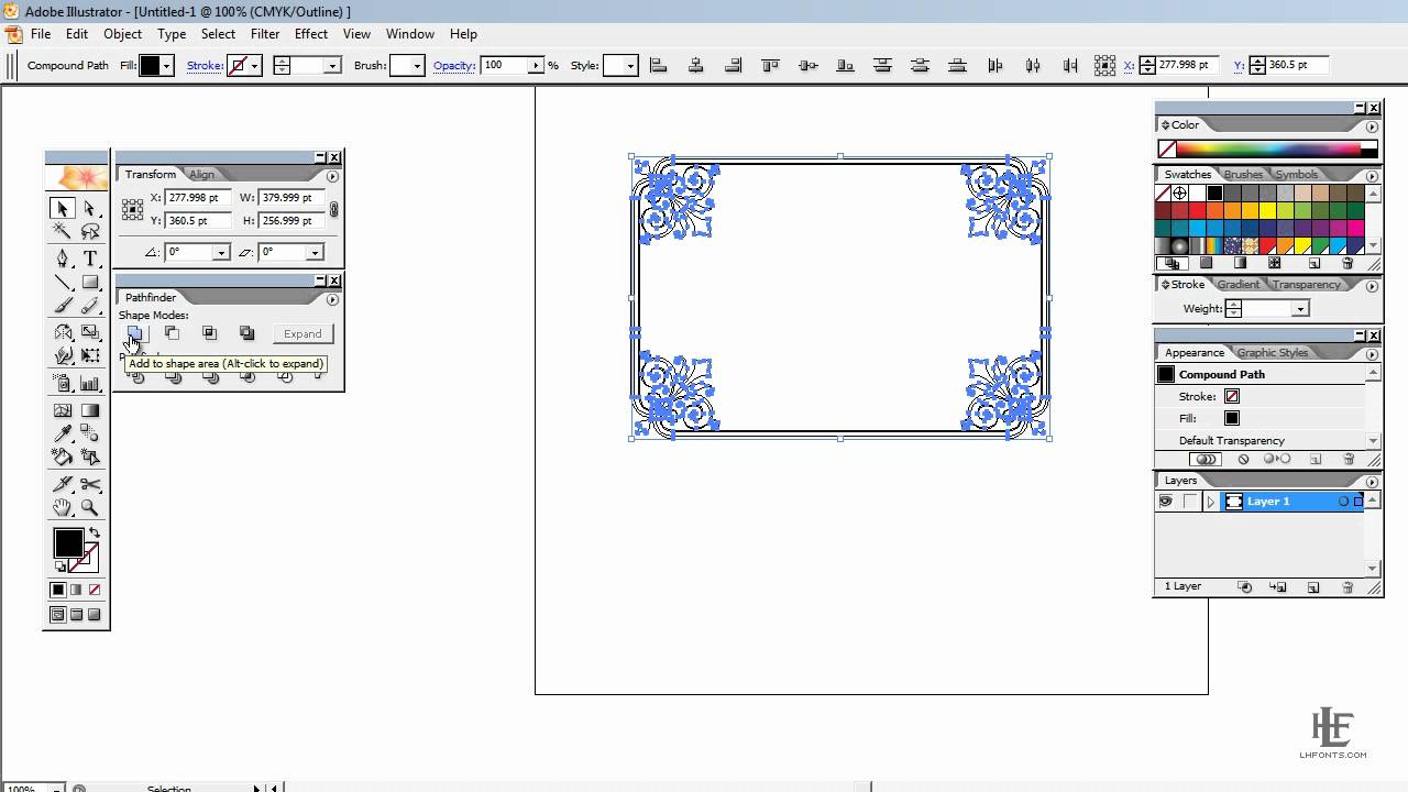 Creating custom borders using Adobe Illustrator
