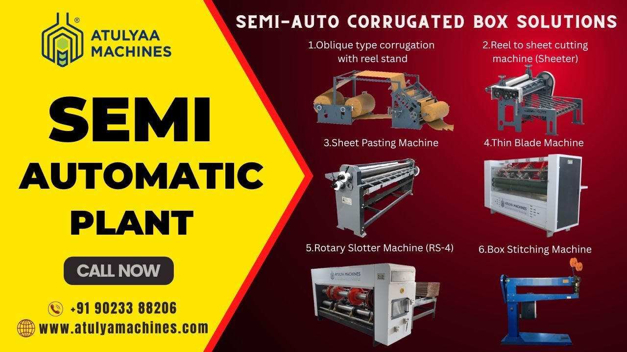 SEMIAUTOMATIC CORRUGATED BOX-MAKING MACHINE PLANT | HOW TO MAKE CORRUGATED BOX | BOX-MAKING MACHINE