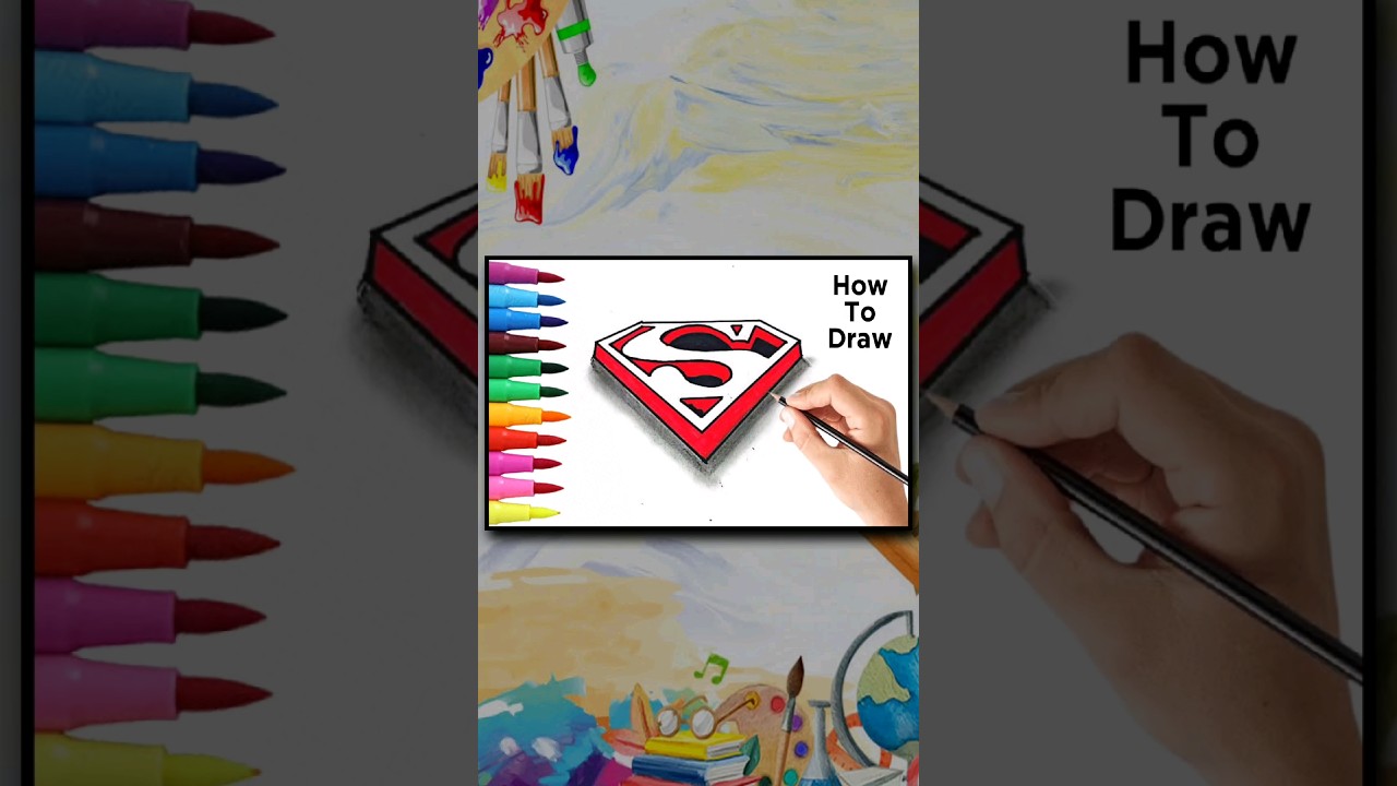 How to draw superman logo🦸‍♀️ #supermanlogo #art #drawing #arttutorials