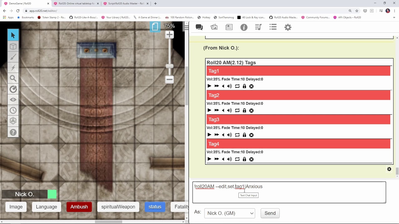 Playing Music via the Roll20AM API Script