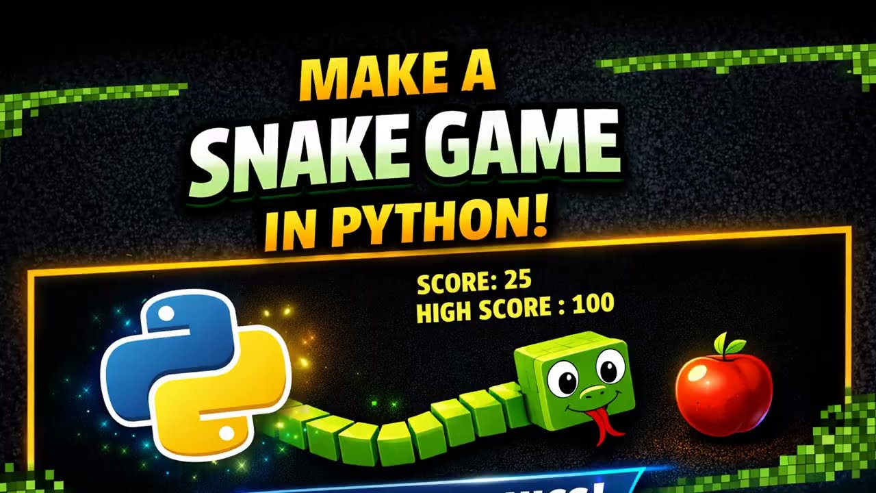Classic Snake Game in Python | Python Turtle Game Tutorial